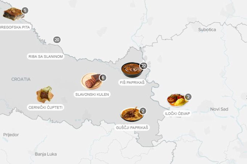 Taste Atlas: Mapa Hrvatske s ucrtanim lokalnim jelima... - Osijek Express